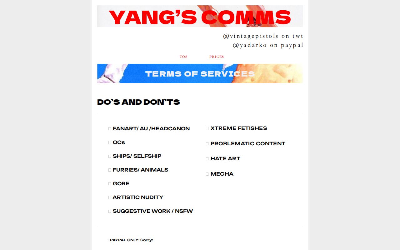 YANG’S COMM CARRD
